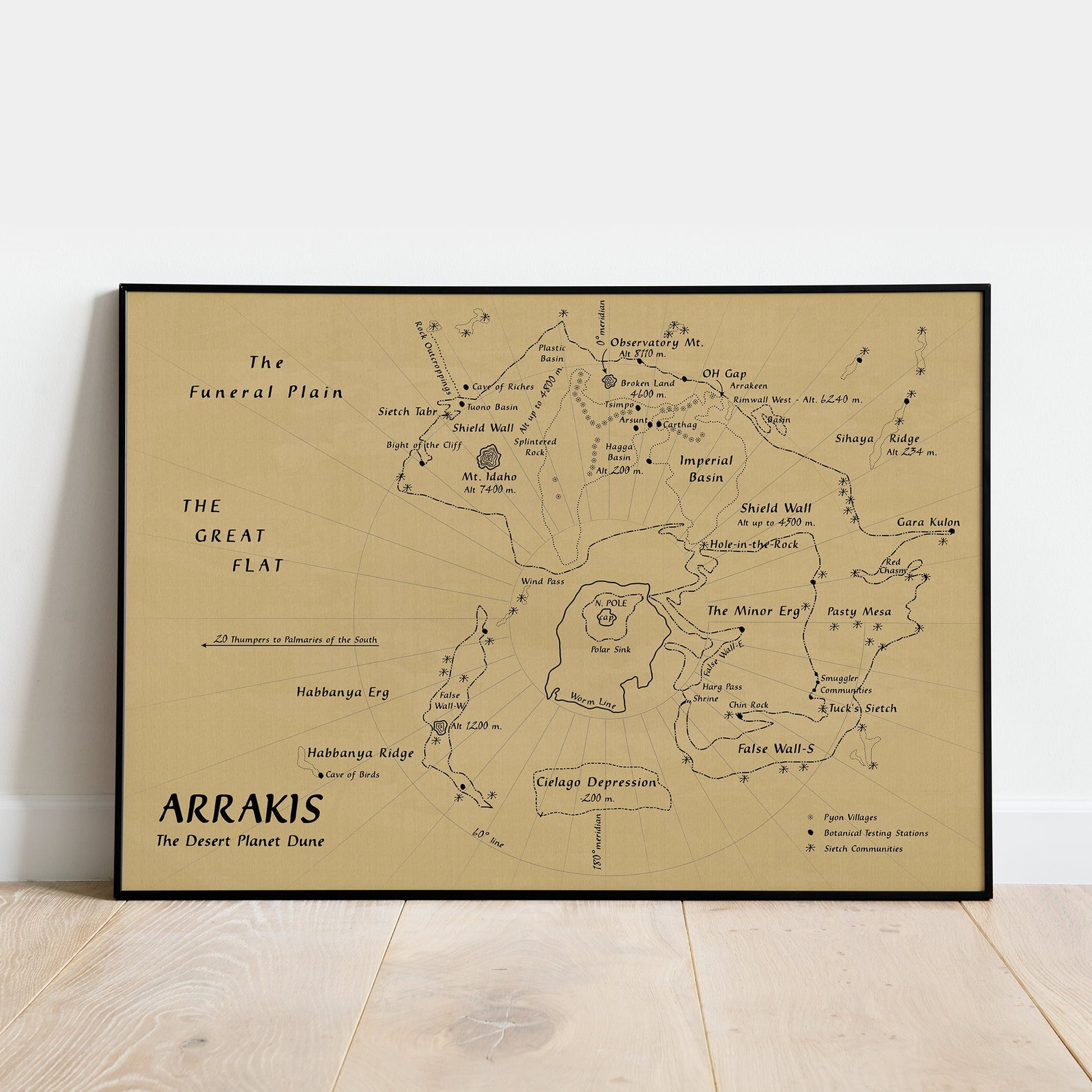Map of Arrakis: Dune - Etsy