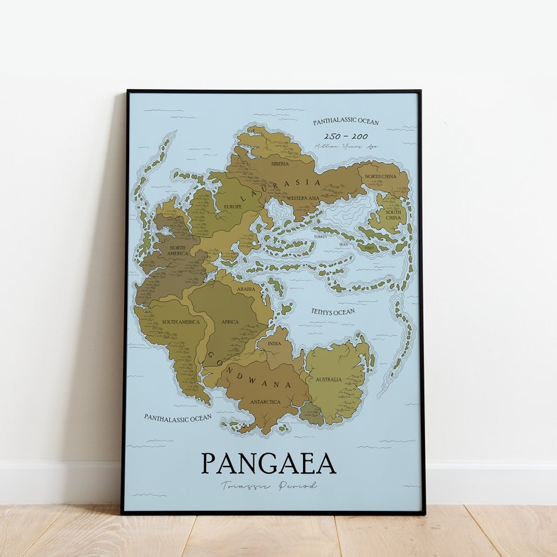 Map of Pangaea - Etsy