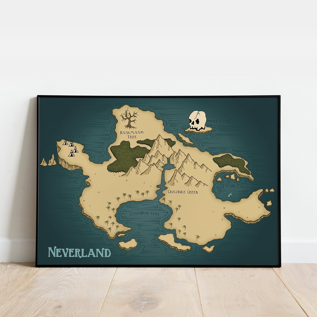 Map of Neverland: Peter Pan - Etsy