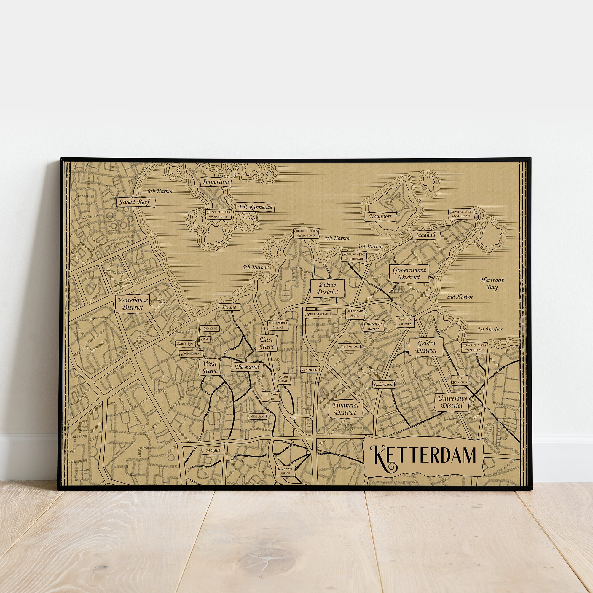 Map of Ketterdam: Six of Crows - Etsy Hong Kong