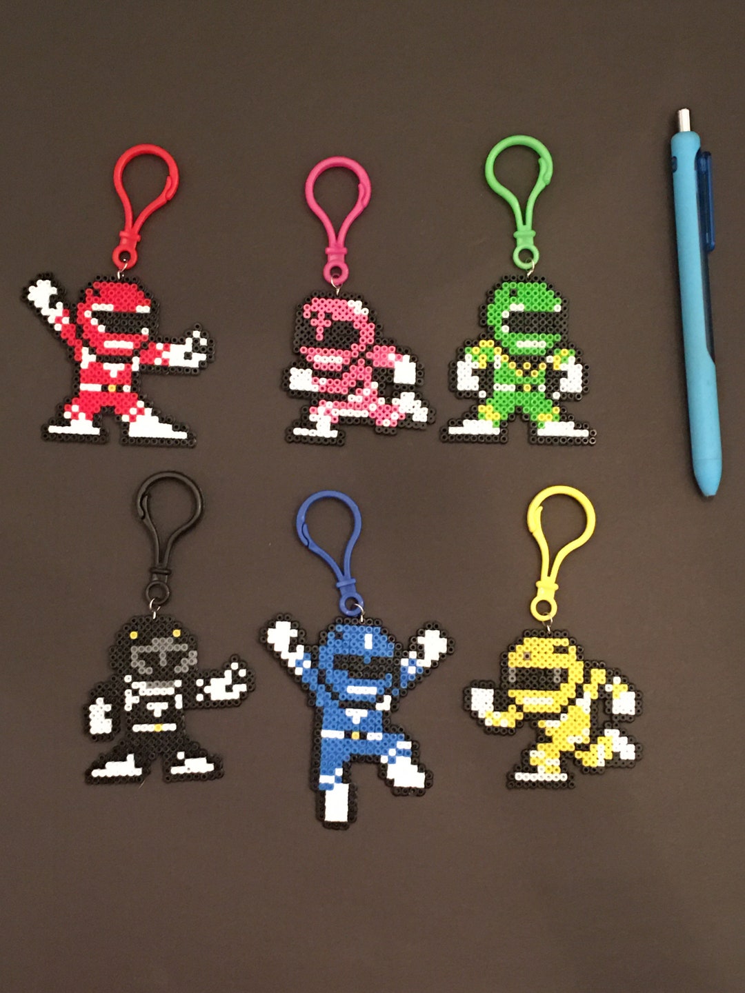 Power Ranger Clips or Magnets- Mini Beads - Perfect for Backpacks ...