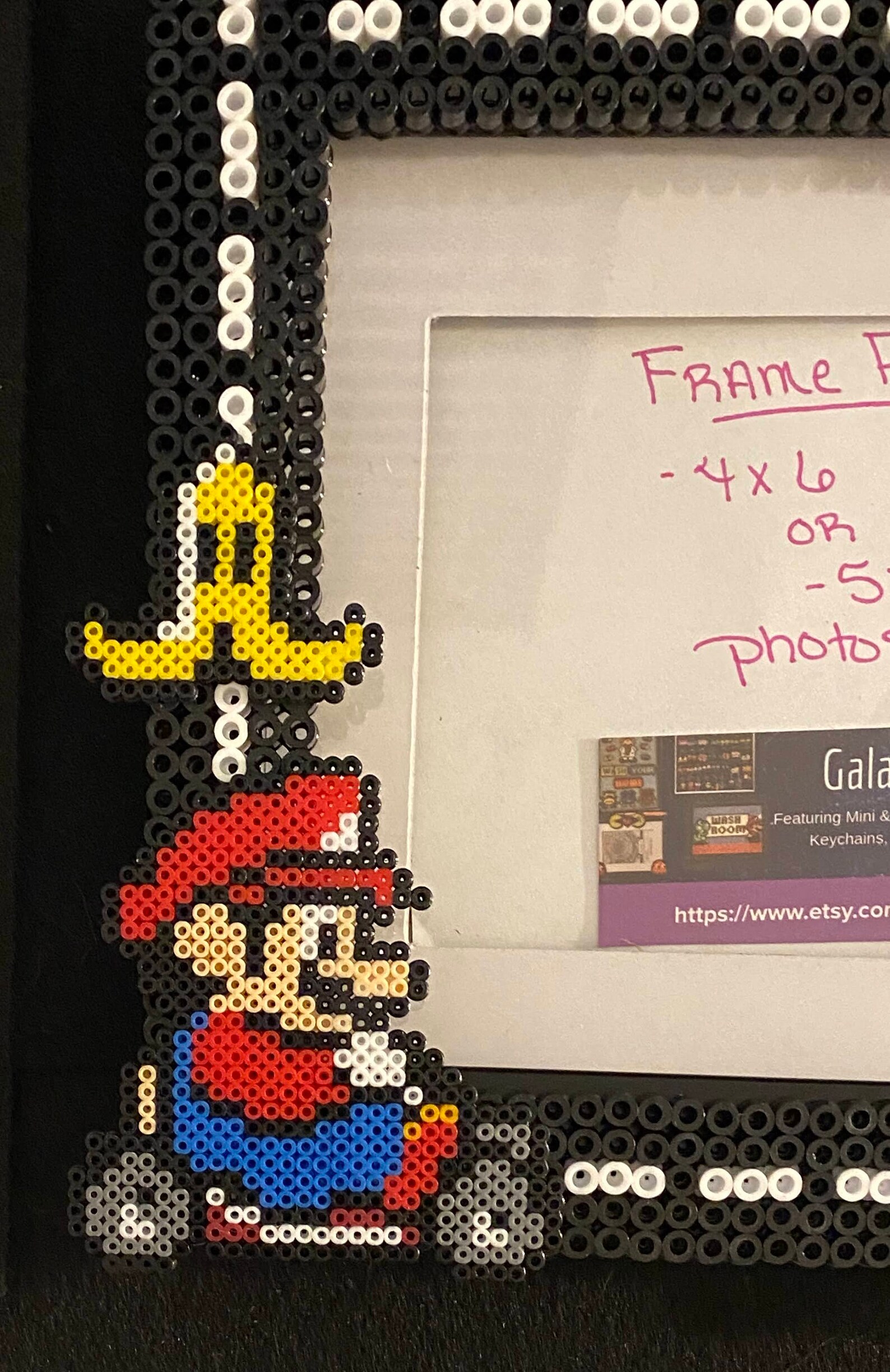 Mario Kart Perler Glass Picture Frame Fits 4x6 or 5x7 | Etsy