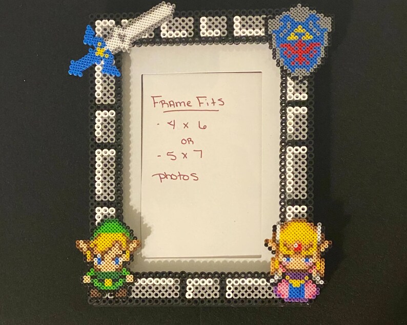 Link and Zelda Inspired Perler Artkal Glass Picture Frame | Etsy