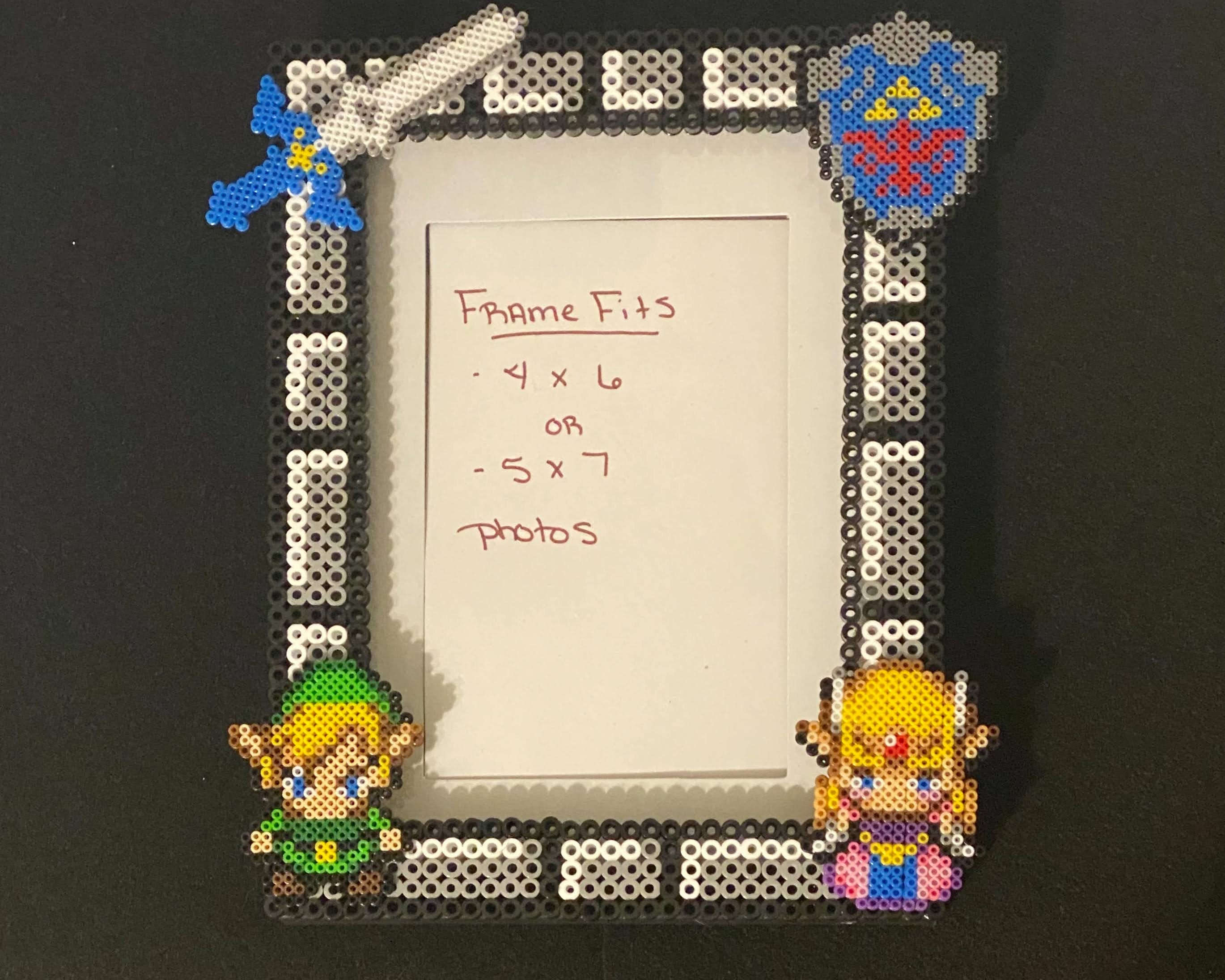 Link and Zelda Inspired Perler Artkal Glass Picture Frame | Etsy