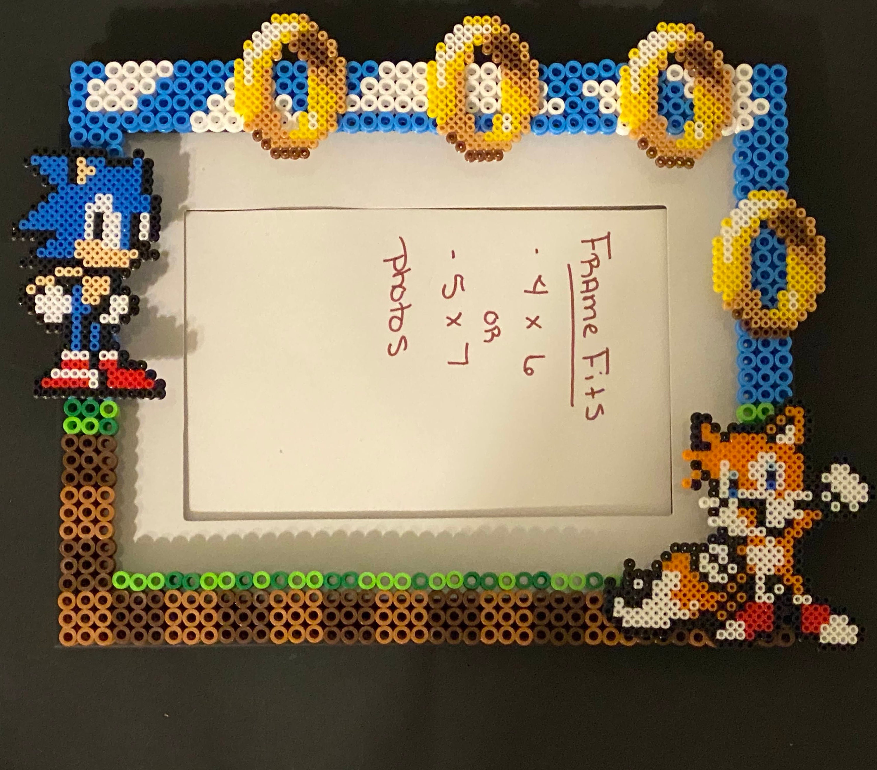 Sonic and Tails Inspired Perler Artkal Glass Picture Frame | Etsy