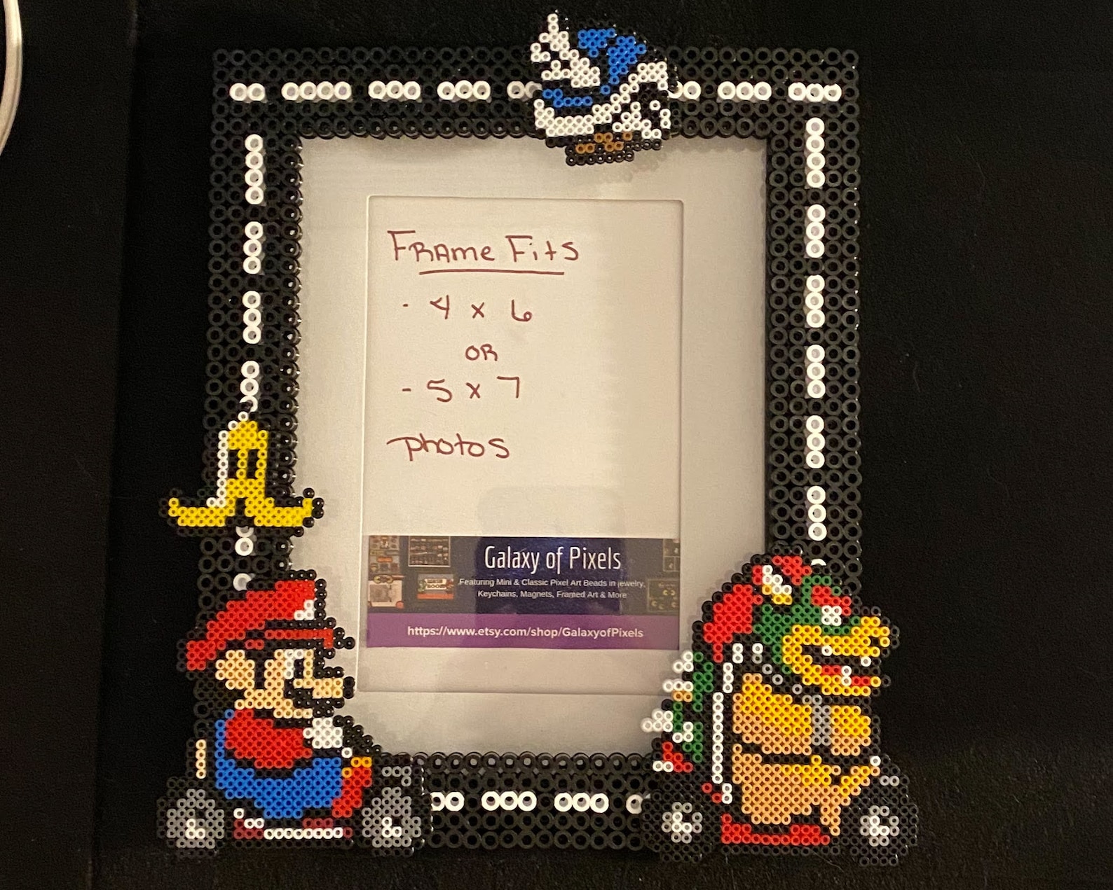 Mario Kart Perler Glass Picture Frame Fits 4x6 or 5x7 | Etsy