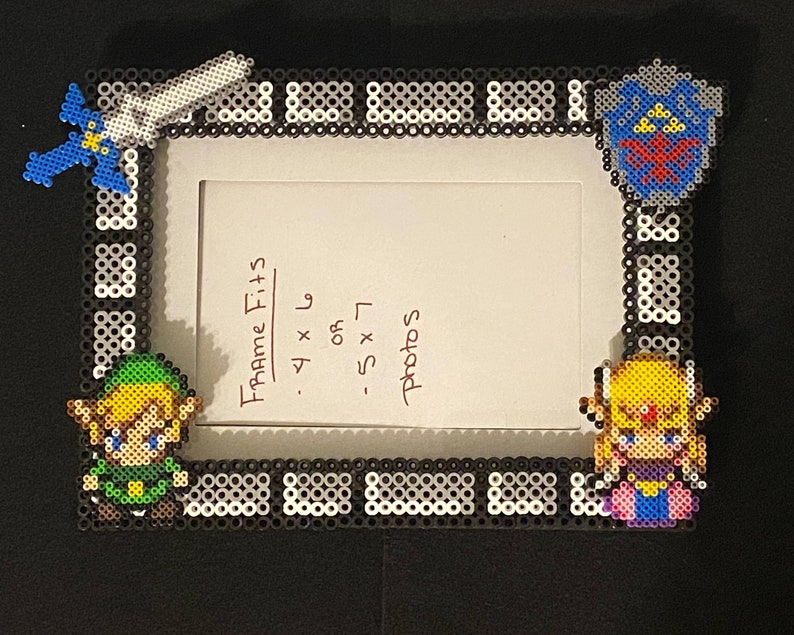 Link and Zelda Inspired Perler Artkal Glass Picture Frame | Etsy