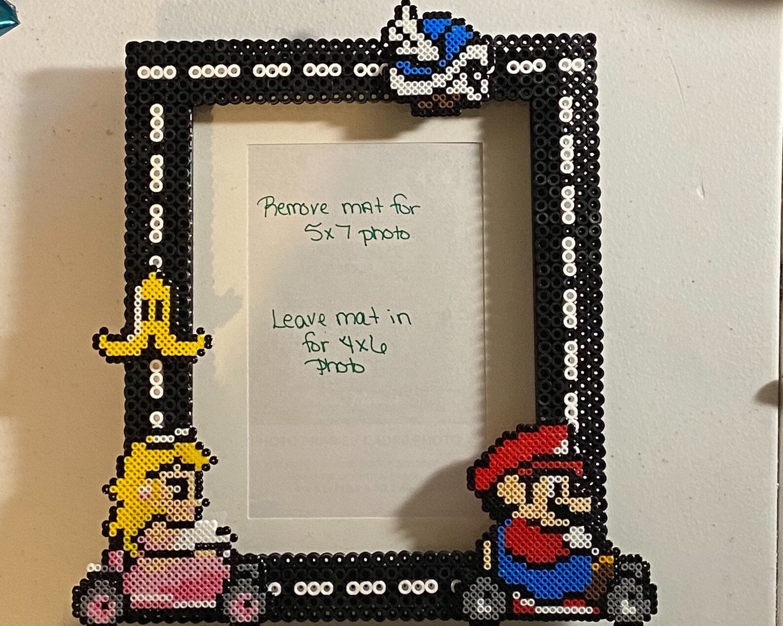 Mario Kart Perler Glass Picture Frame Fits 4x6 or 5x7 | Etsy