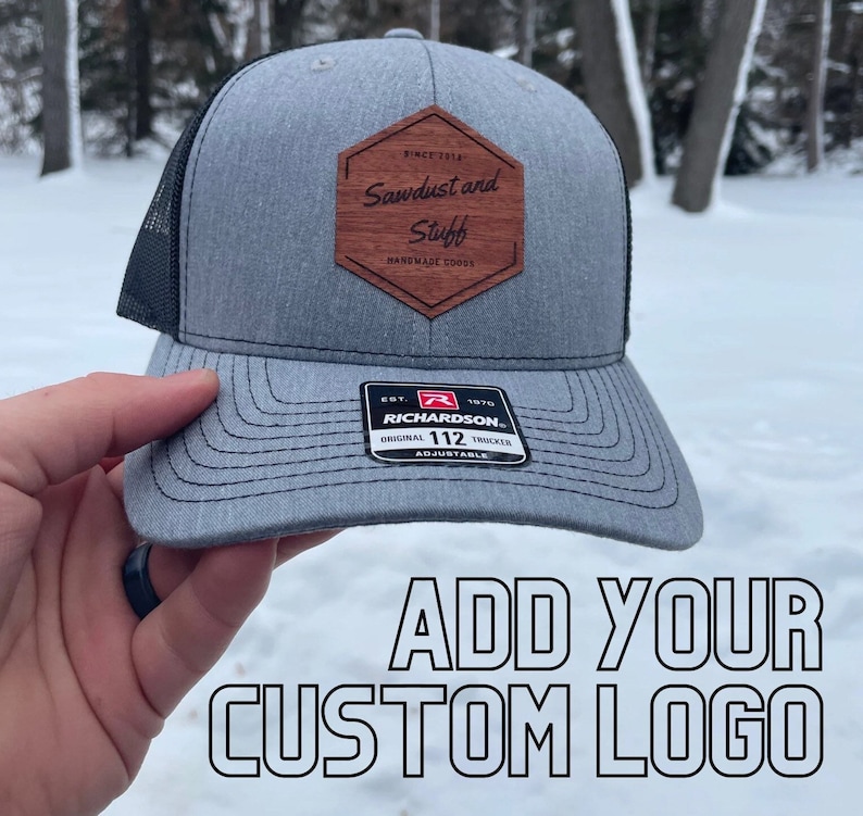 SET OF 5 Custom Logo Hats Leatherette Patch Logo Hats - Etsy