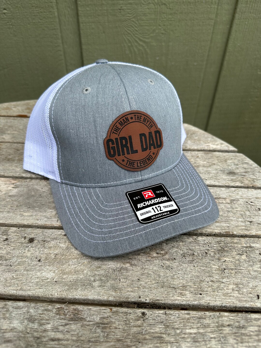 Girl Dad Hat Leatherette Patch Leather Patch Richardson Etsy