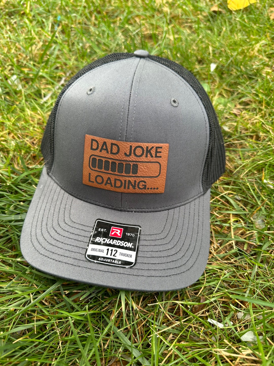 Dad Joke Loading… Hat Leatherette Patch - Leather Patch, Richardson 112 ...