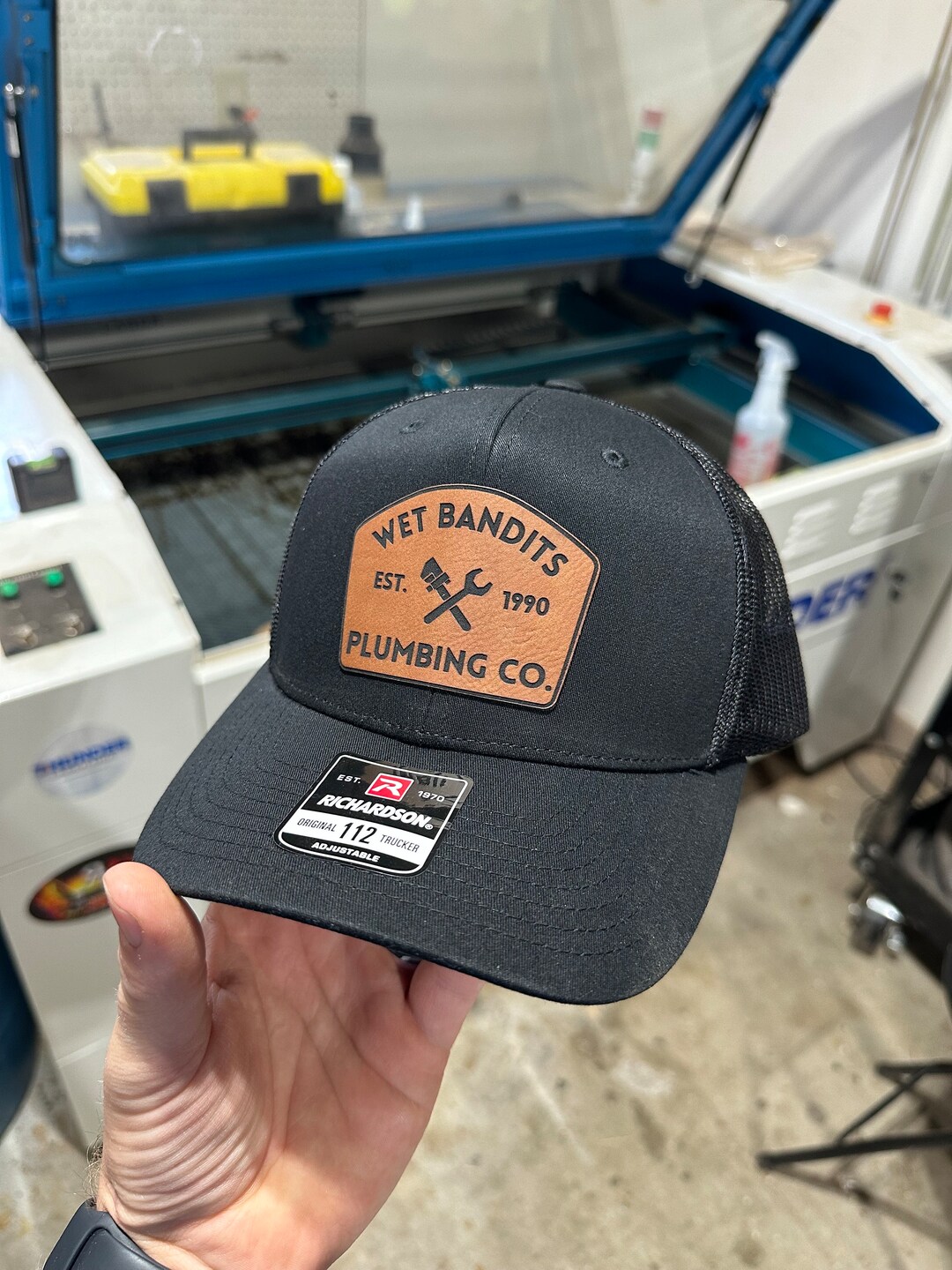 Wet Bandits Plumbing Co. Hat - Leatherette Patch - Leather Patch ...