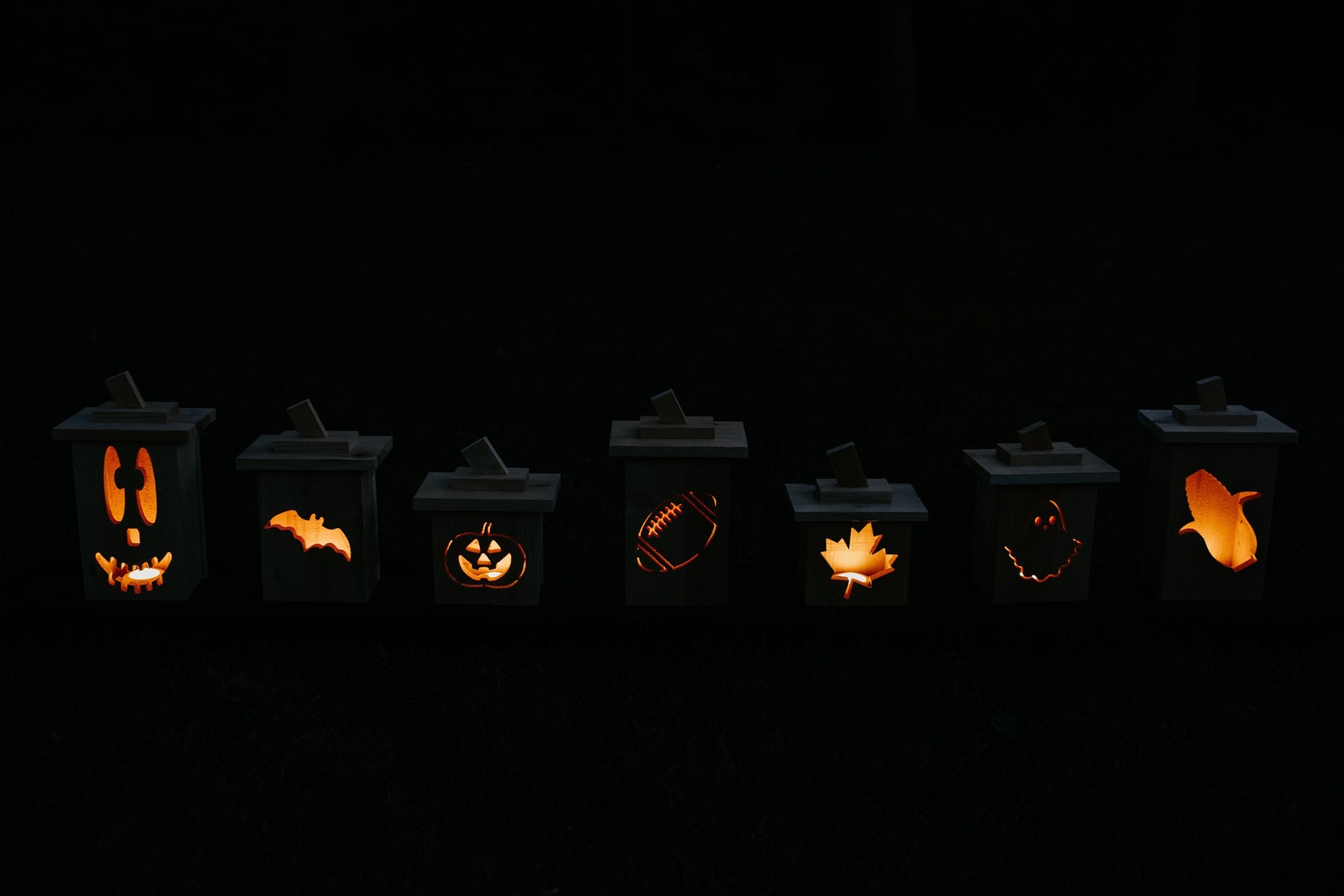 Jack O Lanterns Solid Cedar Halloween Decor Outdoor Wooden - Etsy