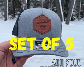 Set of 5 Custom Logo Patches for Hats, Leatherette Patch Logo Hats ...