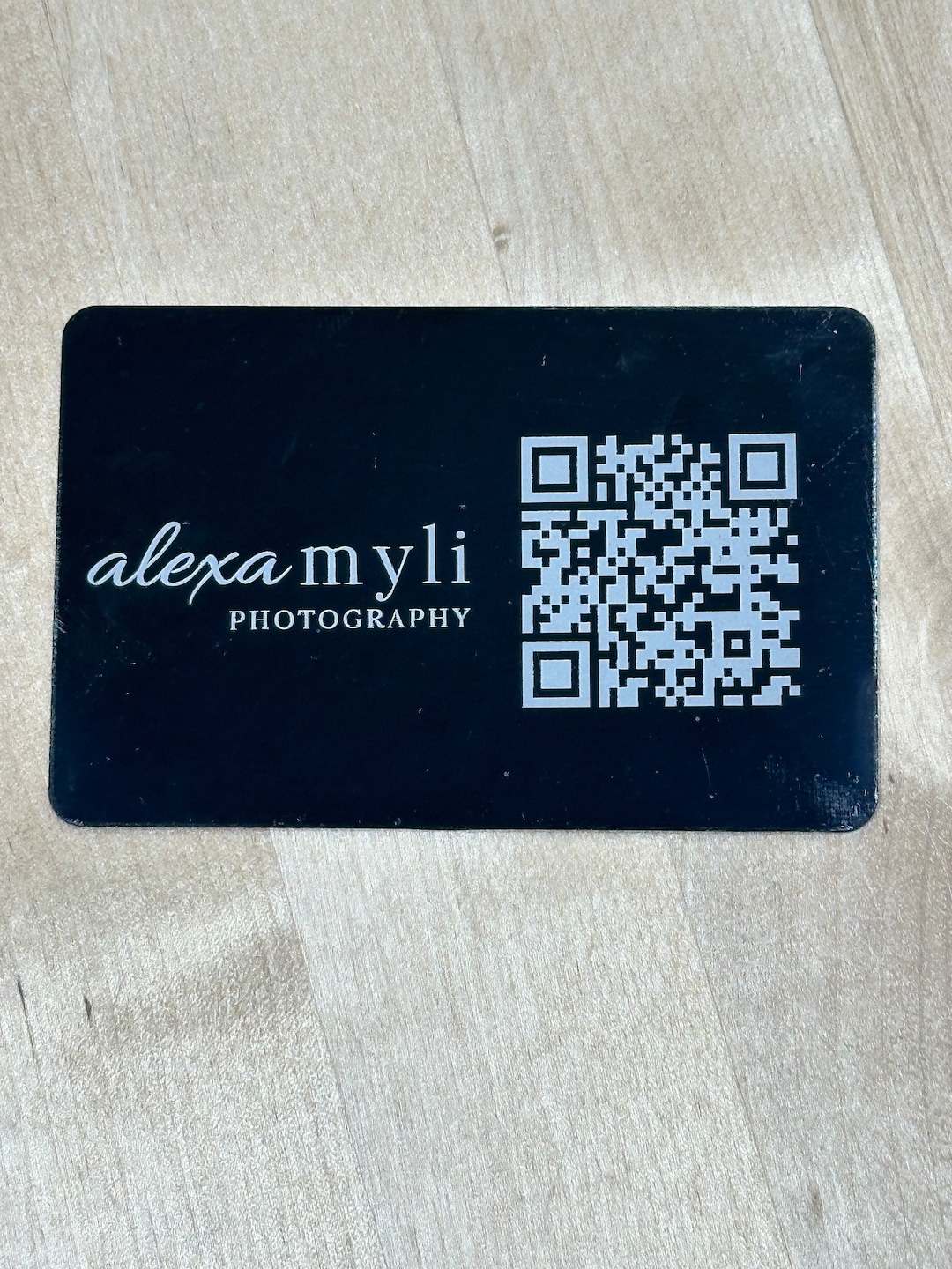 Metal Business Card With Custom QR Code - Small Business Logo - Etsy