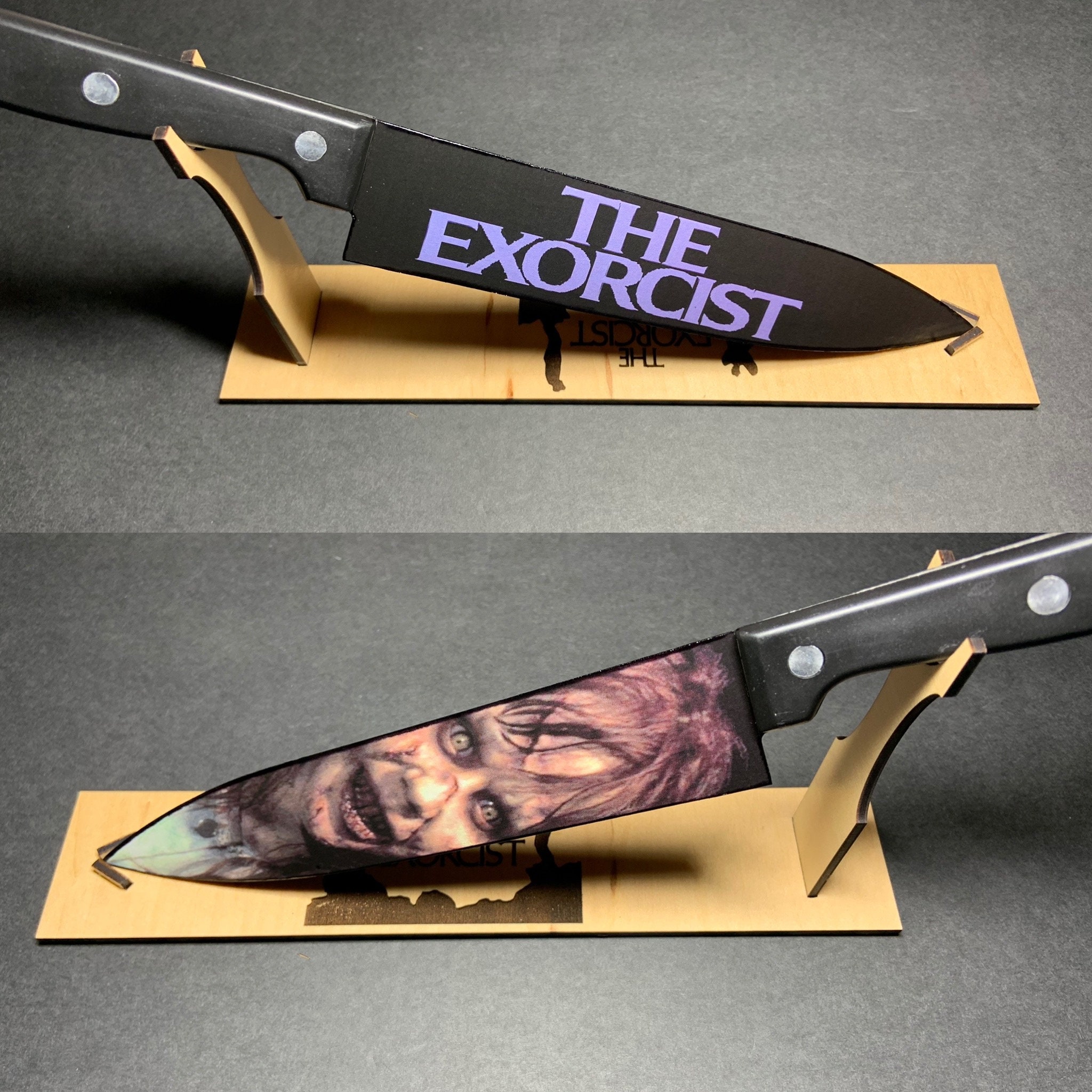 The Exorcist Demon Knife Set With/Without Laser Engraved Stand | Etsy