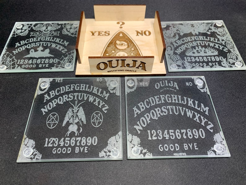 Ouija Spirit Board Glass Coaster 4 Piece Set Laser Engraved Etsy