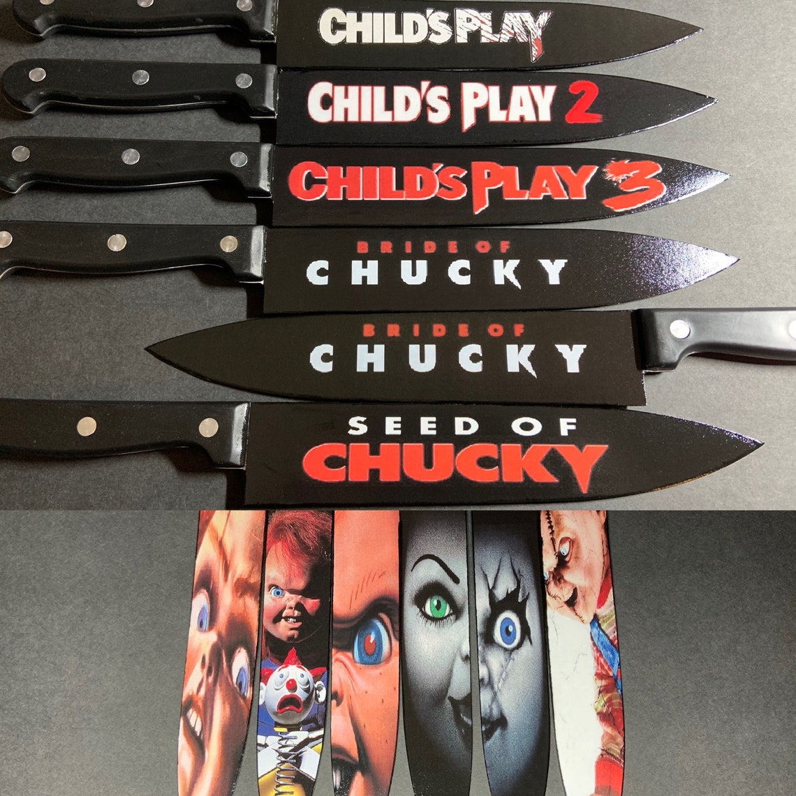 Childs Play Chucky 6 Knife Set With/without Sublimated Stands - Etsy
