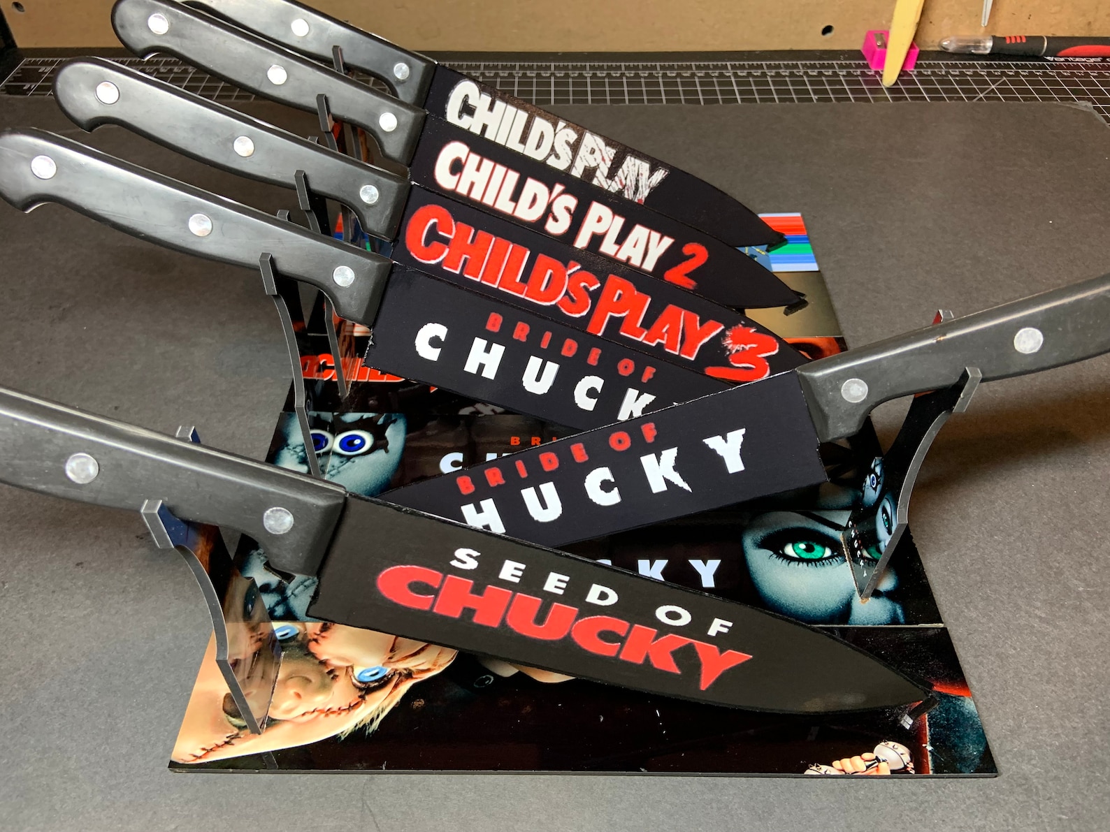 Childs Play Chucky 6 Knife Set With/without Sublimated Stands - Etsy
