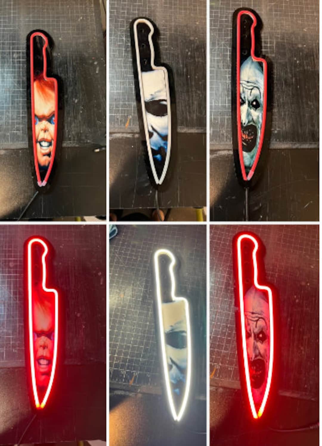 Horror Character Knife Neon Light - Etsy