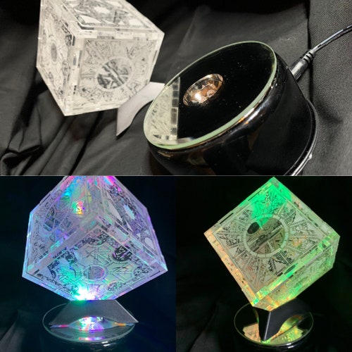 Hellraiser Puzzle Box Laser Engraved Night Light With Stand - Etsy