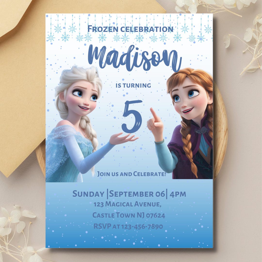 Editable Elsa Birthday Invitation, Frozen Birthday Invite, Elsa ...