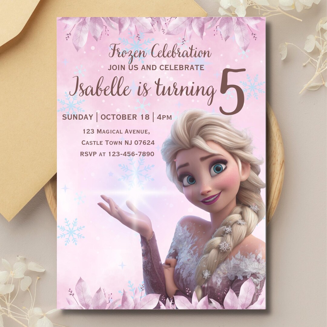 Editable Elsa Birthday Invitation, Frozen Birthday Invite, Elsa ...