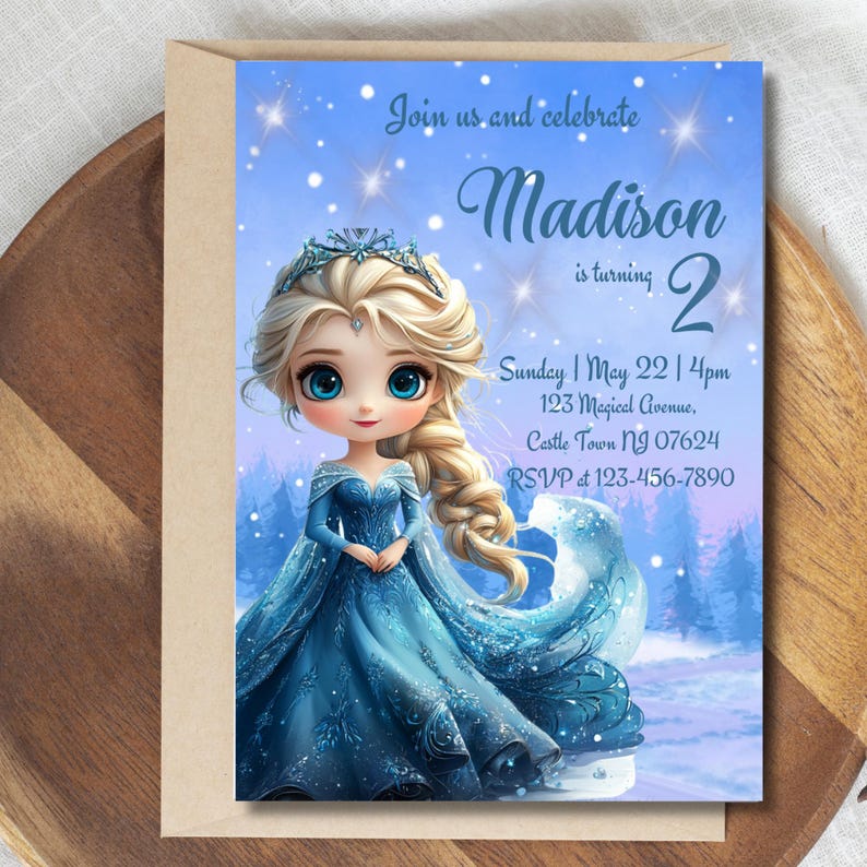 Editable Elsa Birthday Invitation, Frozen Birthday Invite, Elsa ...