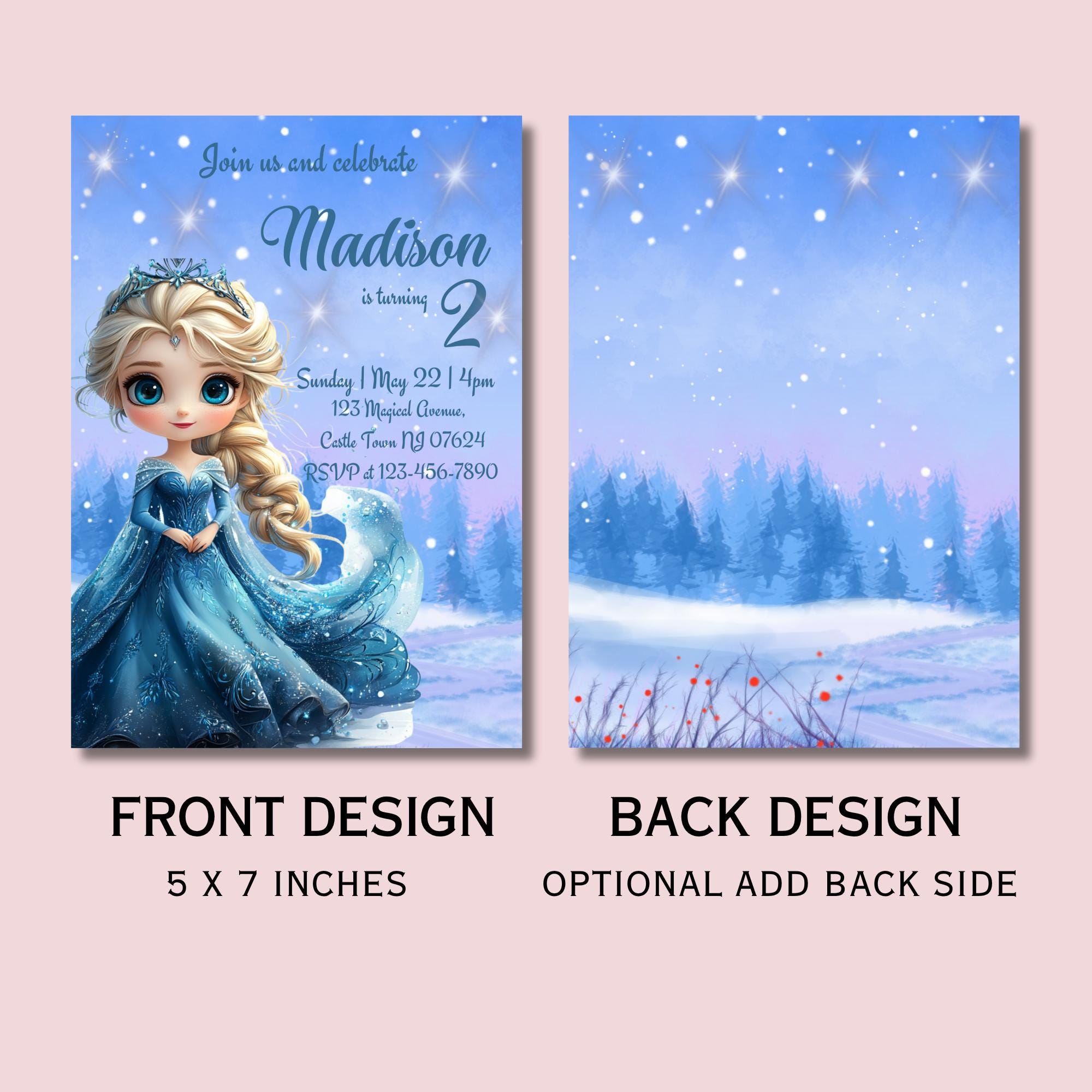 Editable Elsa Birthday Invitation, Frozen Birthday Invite, Elsa ...