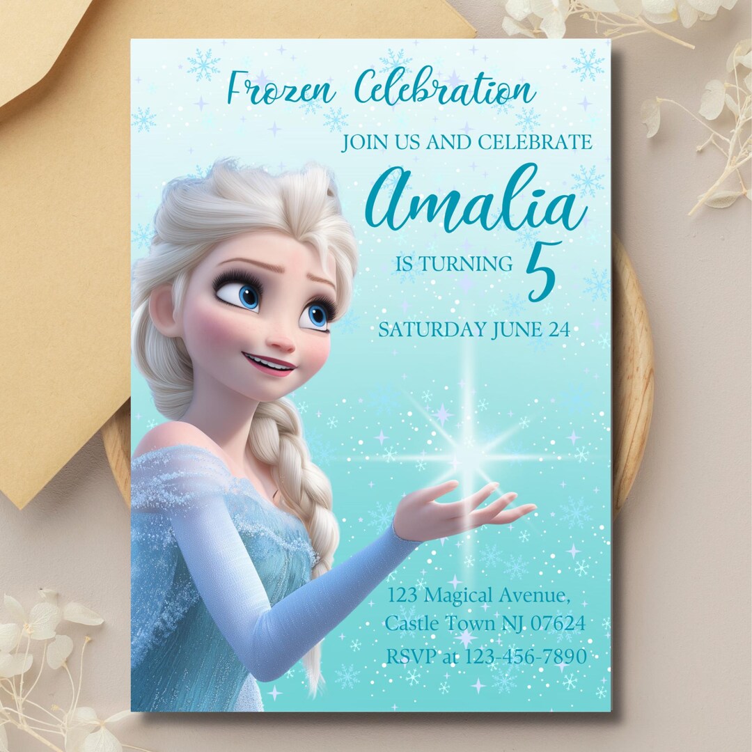Editable Elsa Birthday Invitation, Frozen Birthday Invite, Elsa ...