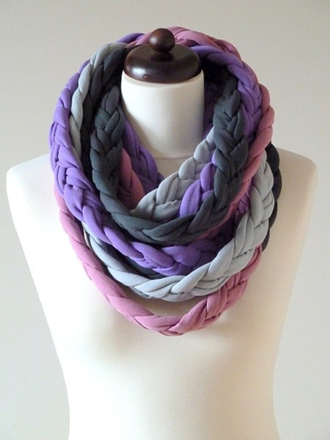 Necklace With Braids, Braid Necklace, Cotton Necklace, Thick Colored ...