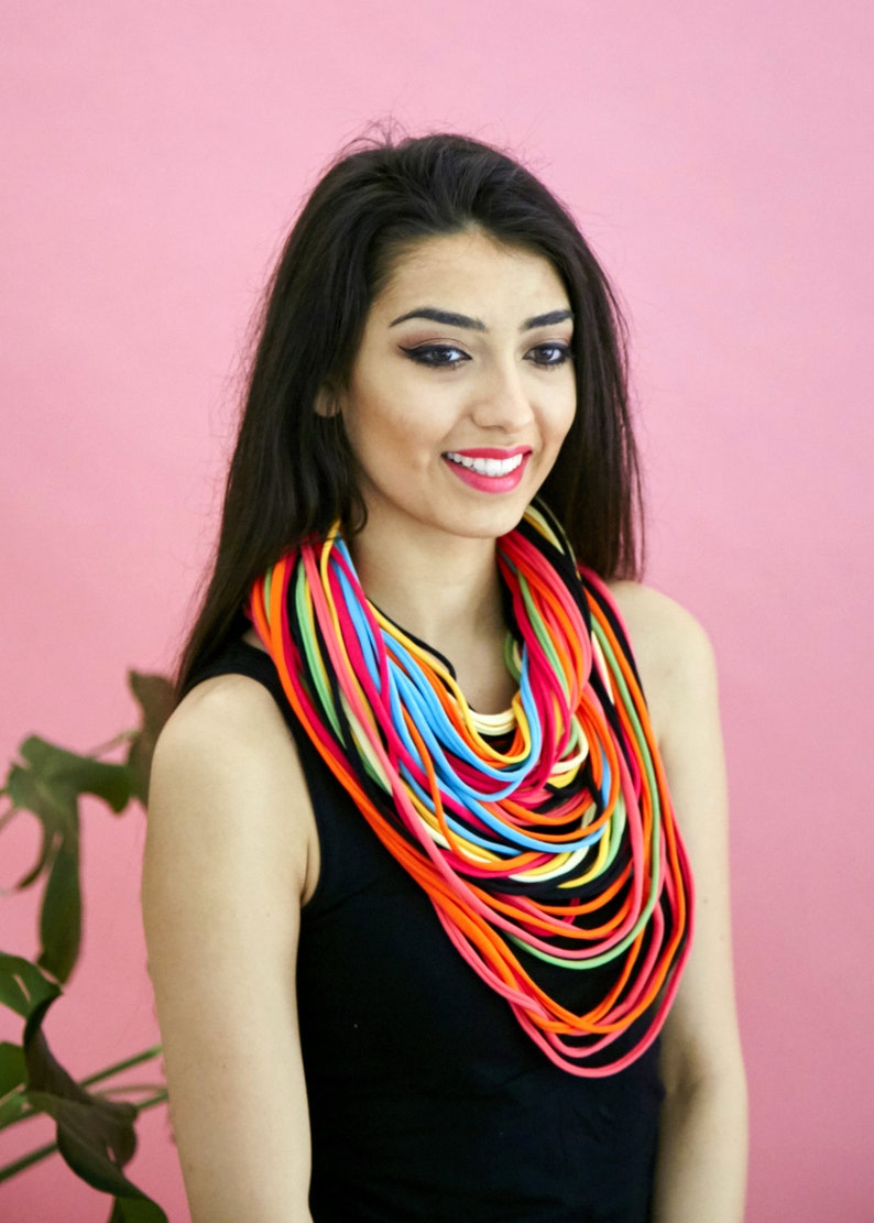 Knitted Necklace Straps Coloorful Strings - Etsy