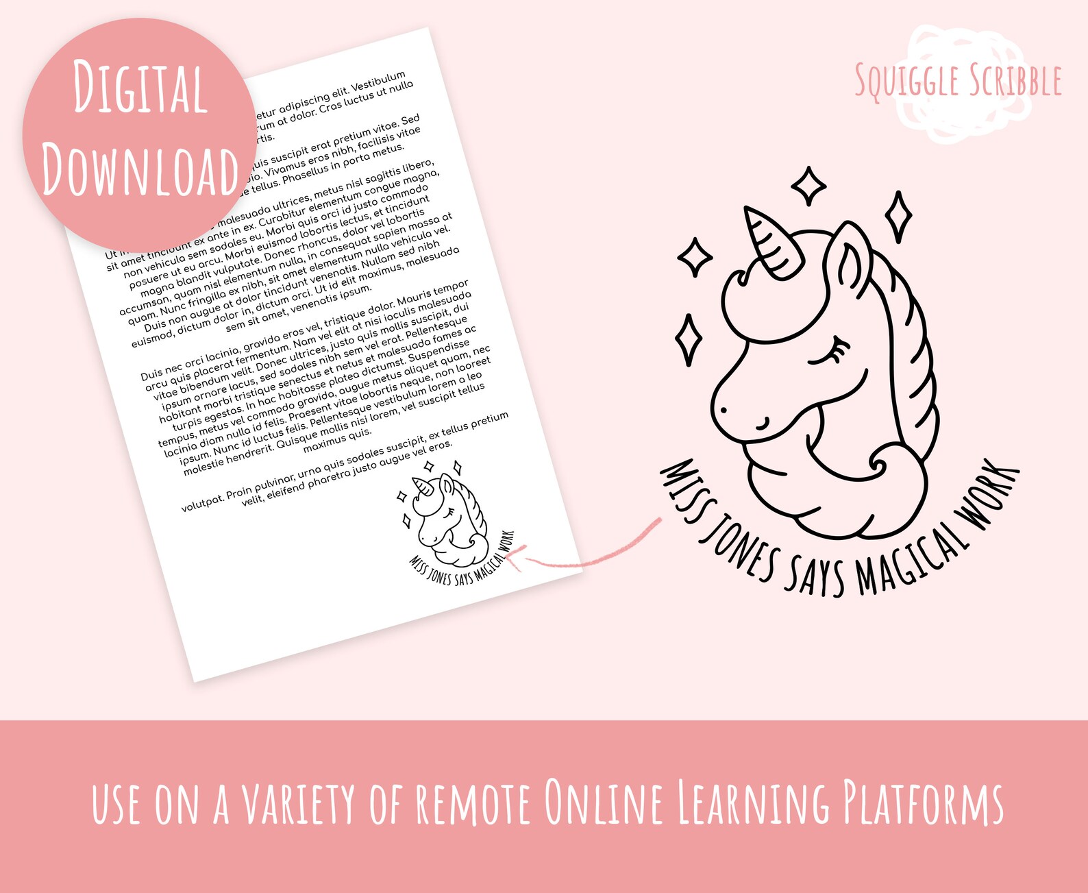 Personalised Teacher Digital Stamp / Remote Learning Digital | Etsy