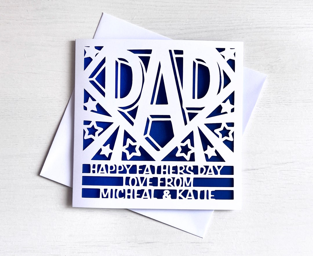 Personalised Fathers Day Paper Cut Card / Dad Card / Fathers Day Card ...