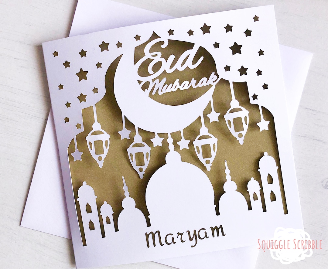 Personalised Paper Cut Eid Card - Etsy