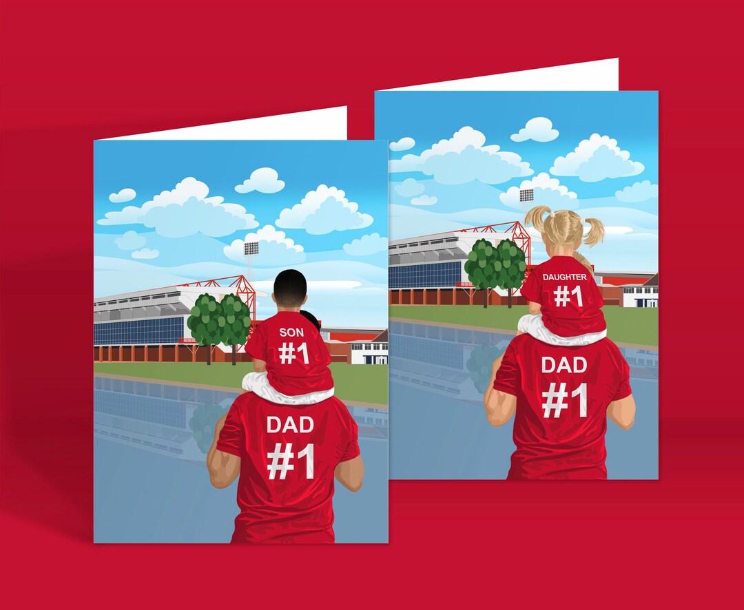 Nottingham Forest, City Ground Stadium Greeting Card / #1 Dad, #1 Son ...