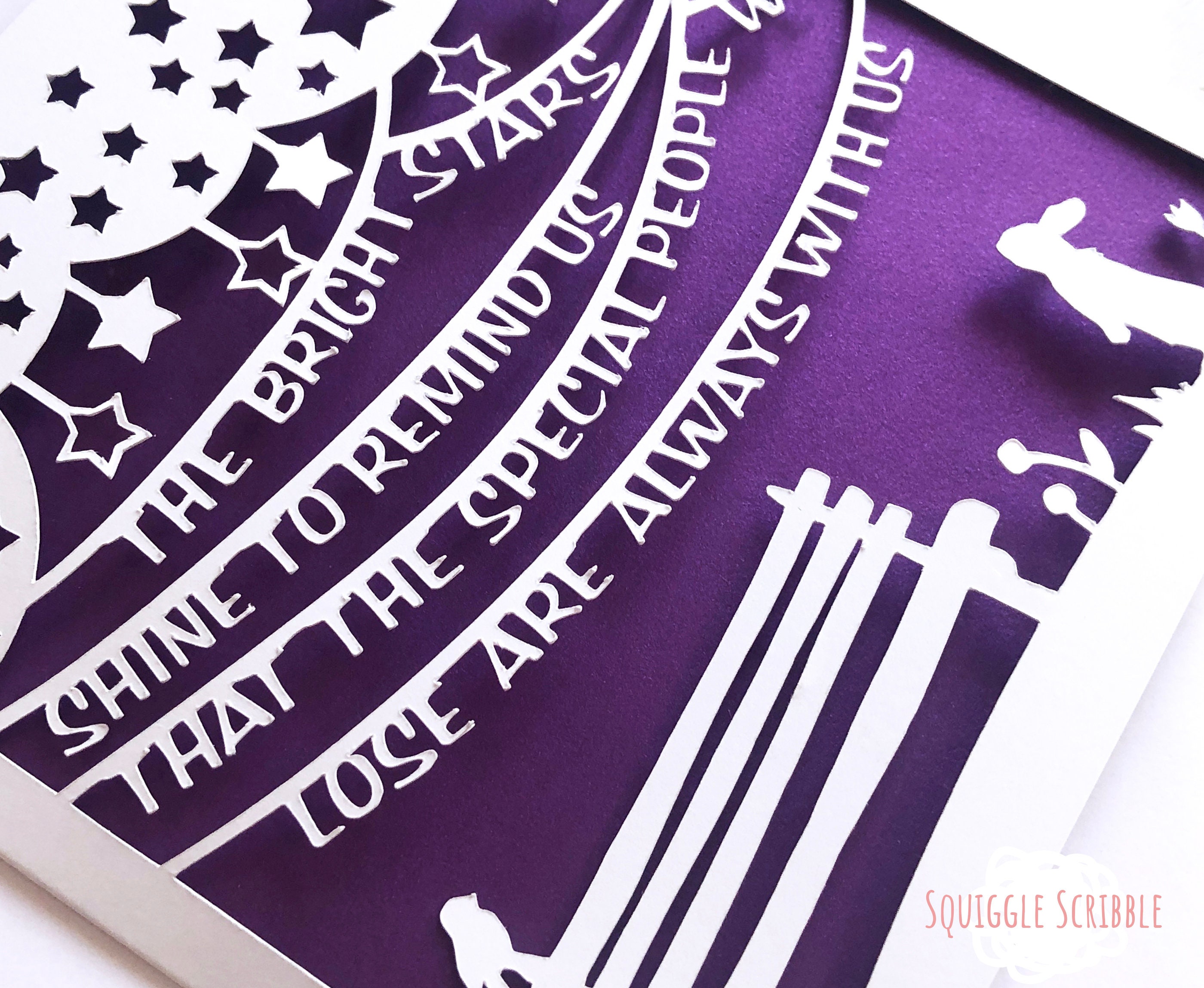 In Loving Memory Paper Cut Card / Sympathy Card / Bereavement Card ...