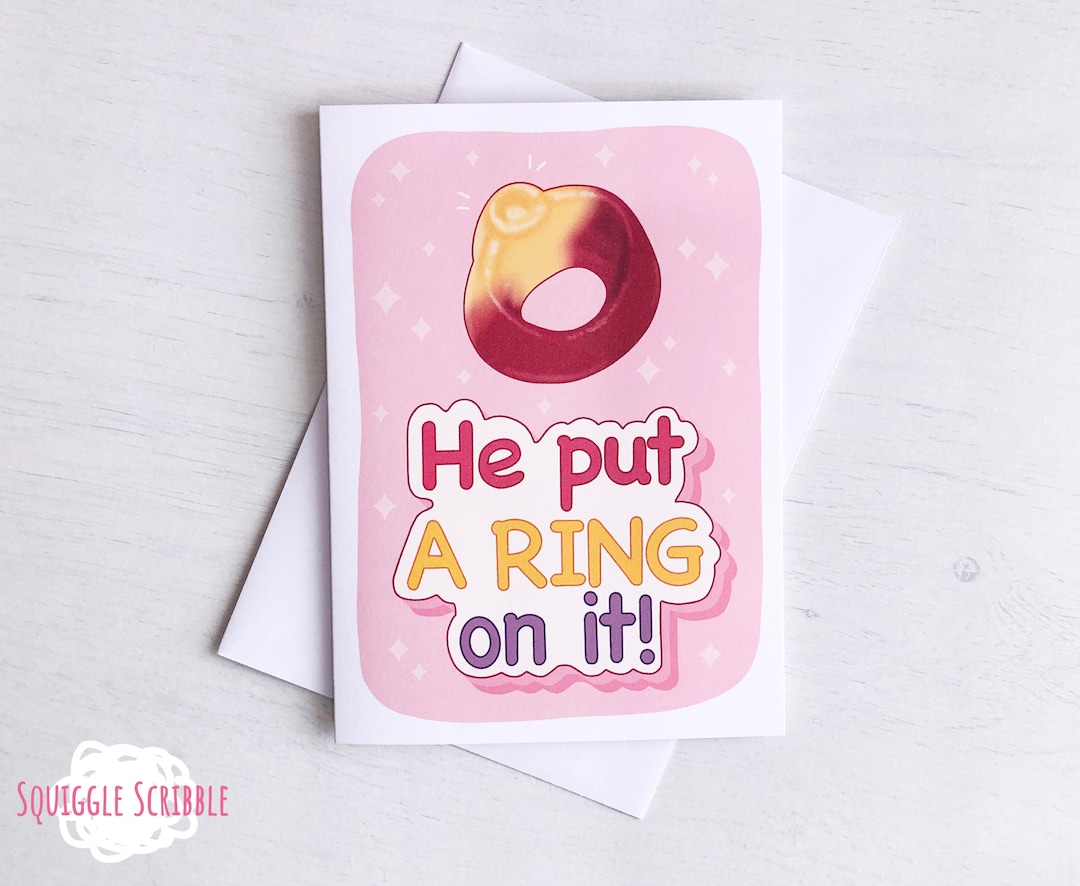 He Put A Ring on It Engagement Card / Congratulations Card - Etsy
