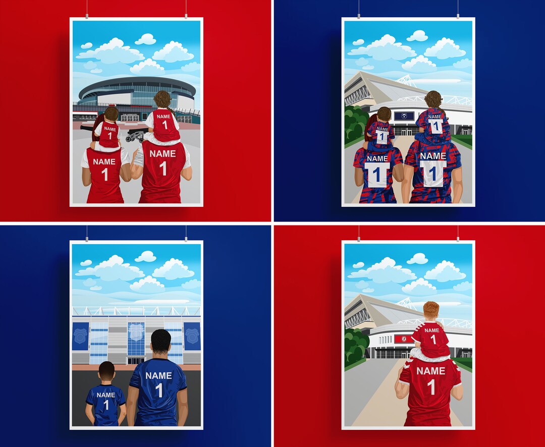 DIGITAL Personalised Football Print / Stadium Print/ Family Football ...