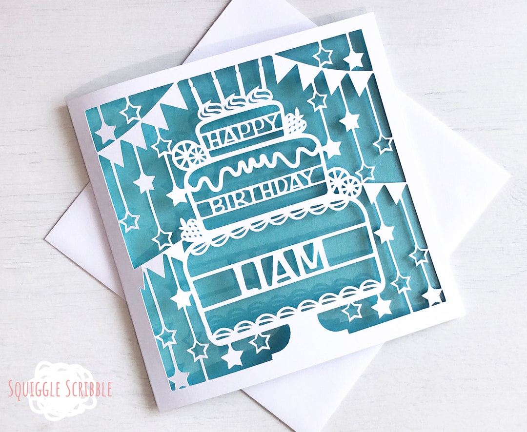 Personalised Paper Cut Birthday Card - Etsy