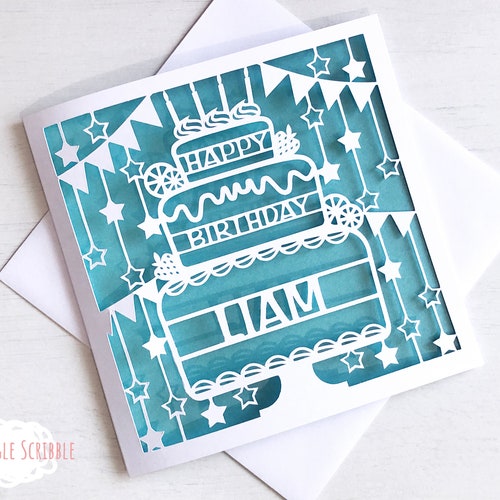 Personalised Birthday Card Laser Paper Cut Greeting Cards - Etsy