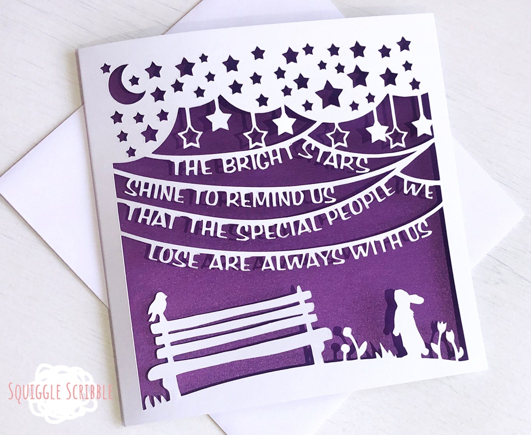 In Loving Memory Paper Cut Card / Sympathy Card / Bereavement Card ...