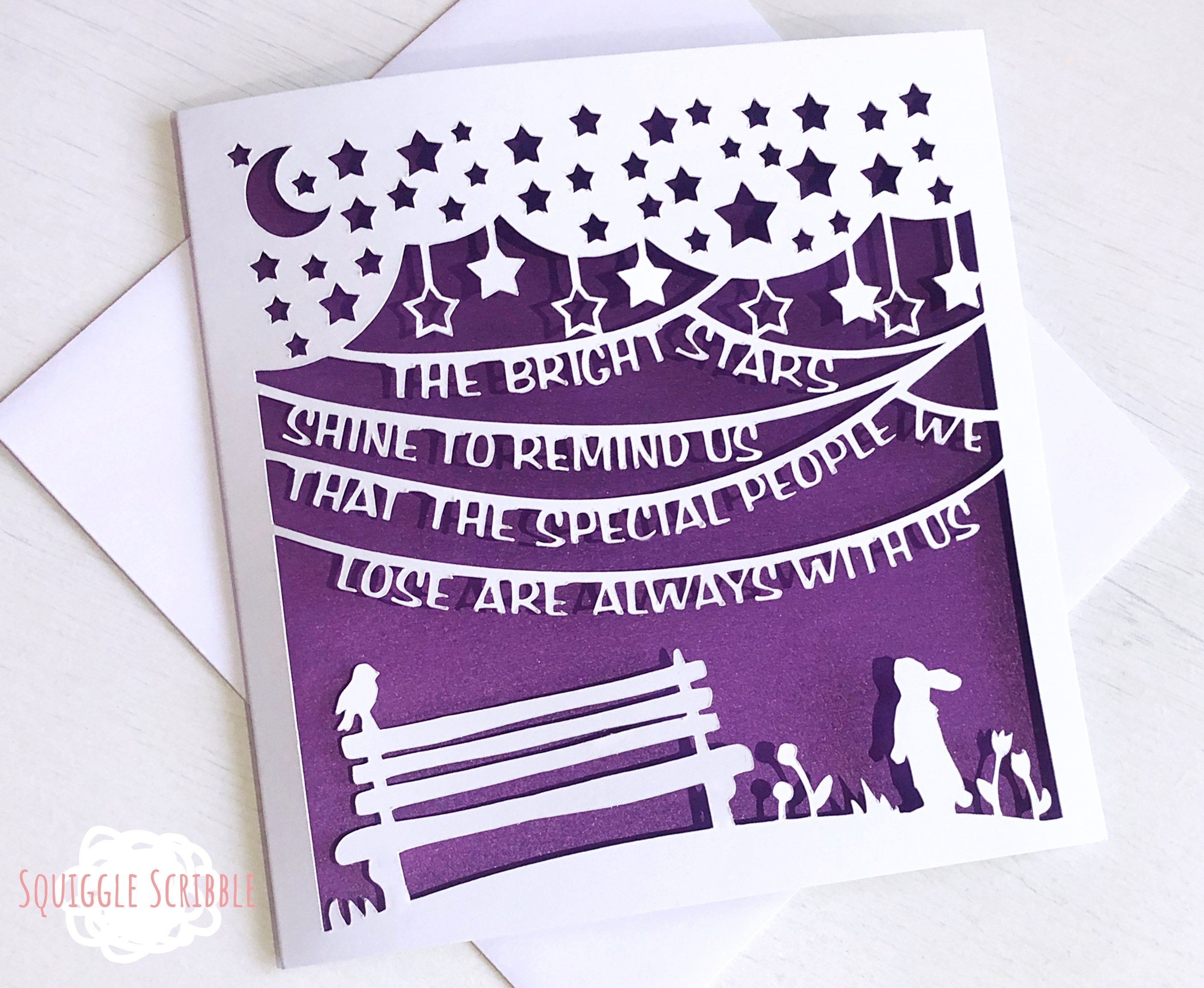 In Loving Memory Paper Cut Card / Sympathy Card / Bereavement | Etsy