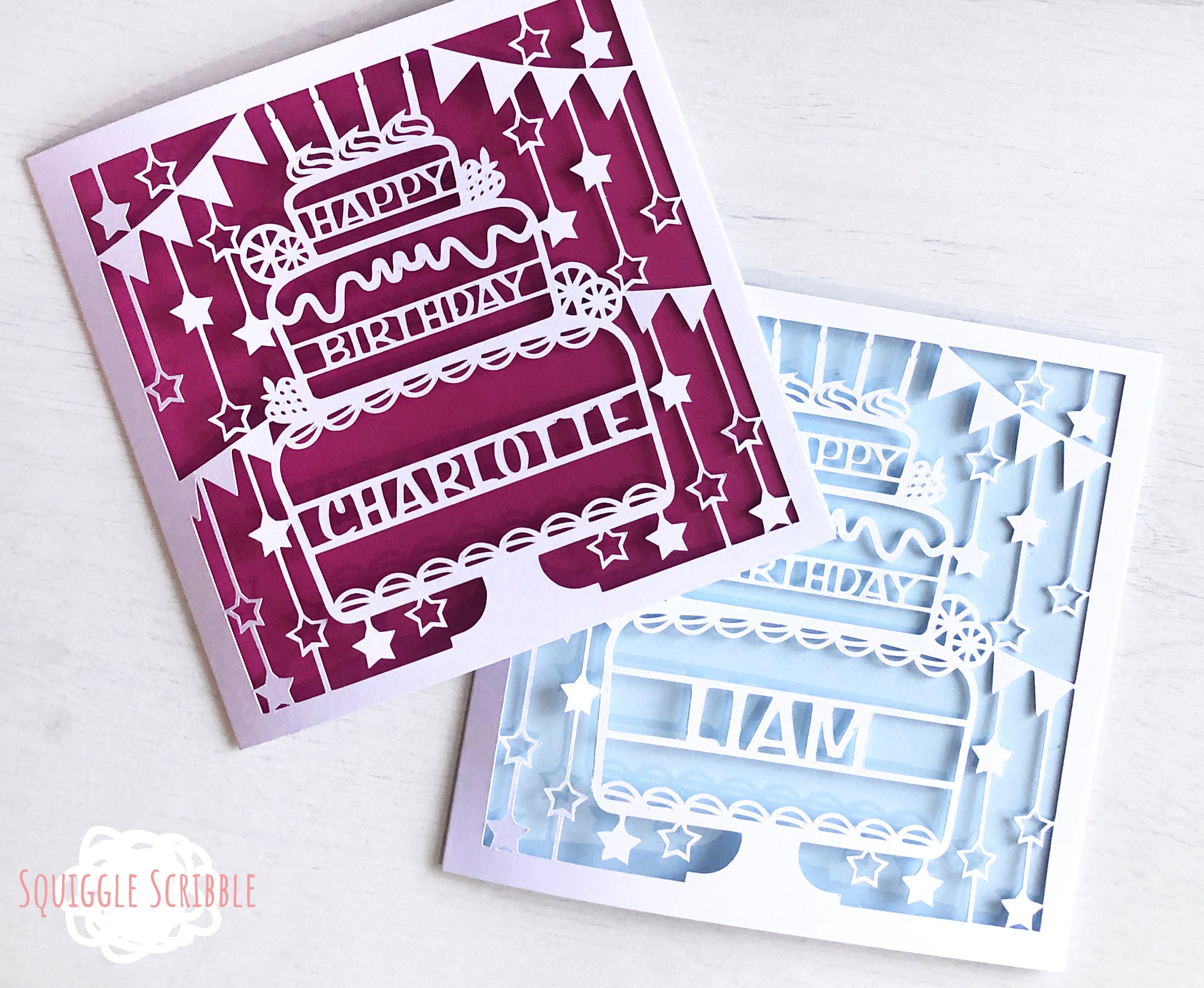 Personalised Paper Cut Birthday Card - Etsy