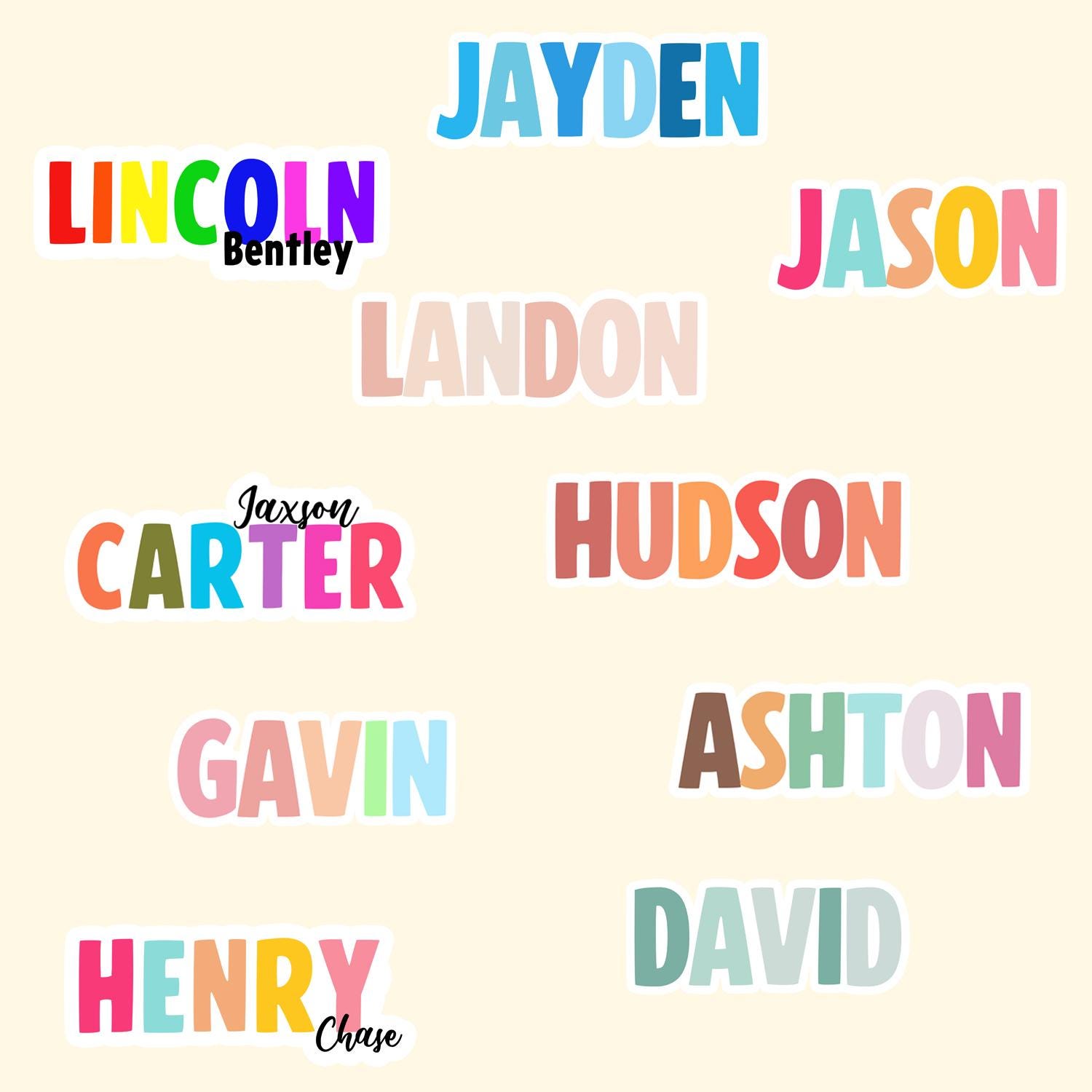 Custom Name Stickers for Kid,double- or Single-line Sticker,waterproof ...