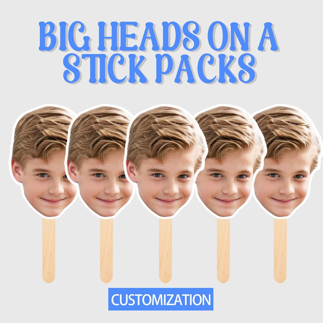 Face on a Stick Big Head Cutouts, Birthday Photobooth,face on a Stick ...