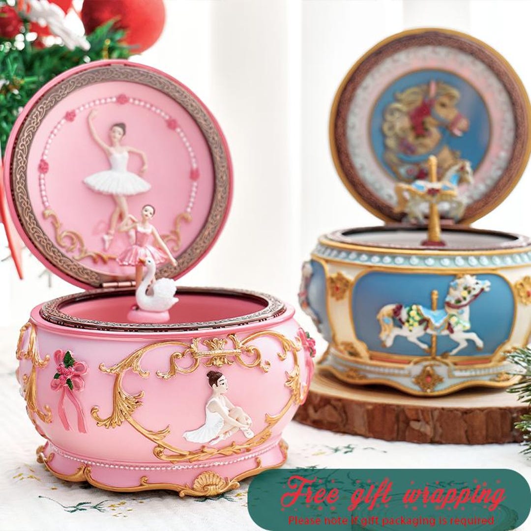 Personalized Light up Carousel Music Box, Custom Engraved Ballet Girl ...