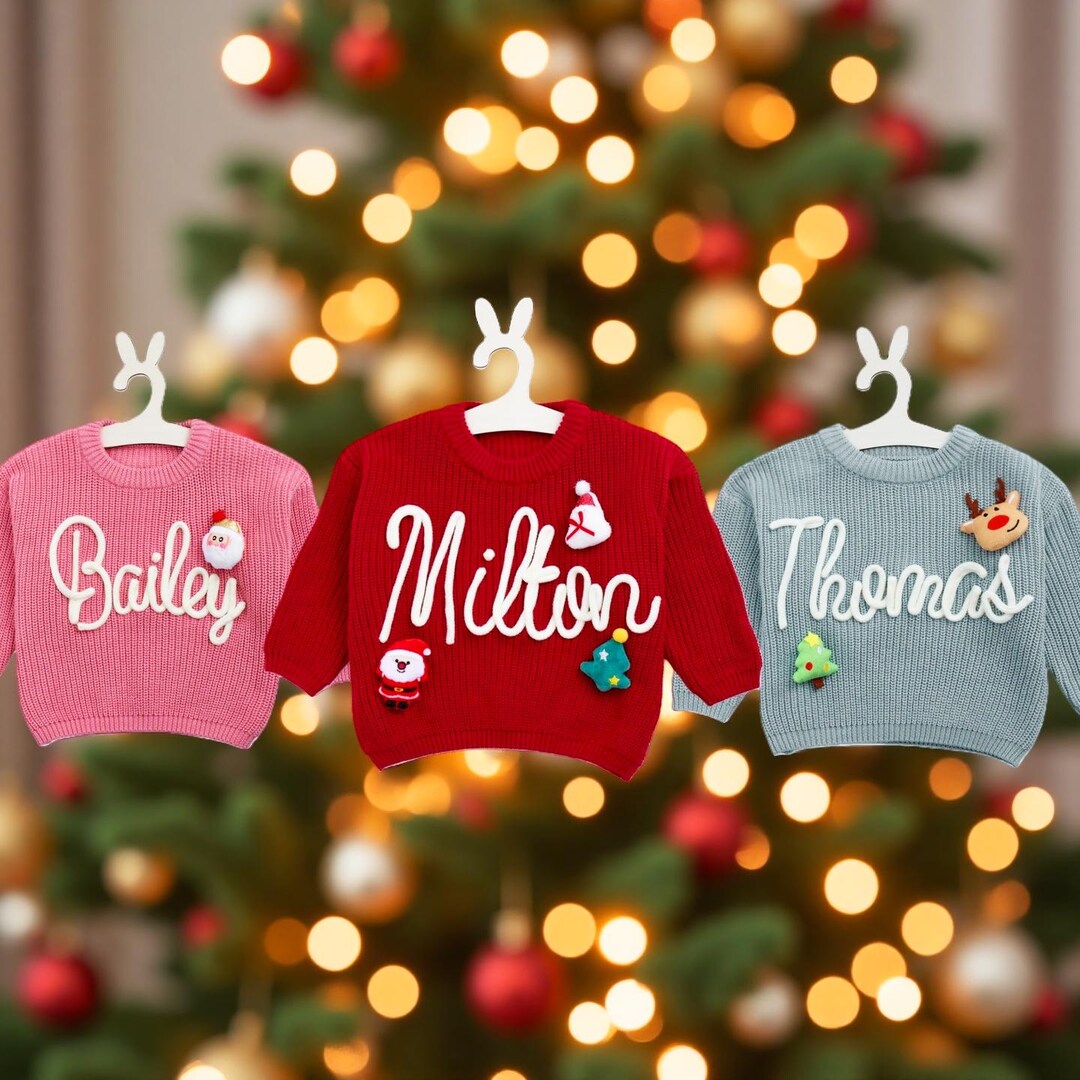 Hand Embroidery Baby Sweaters, Custom Toddler Names Baby Sweater,baby ...