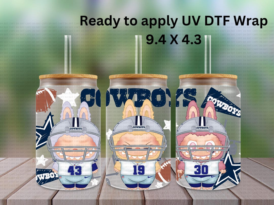 Labu.bu Football UV DTF Glass Can Wrap for 16 Oz Libbey Glass (ready to ...
