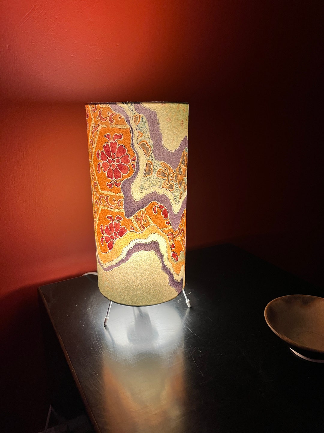 Kimono Fabric Table Lamp, 15cm, Handmade From Japanese Authentic Silk ...